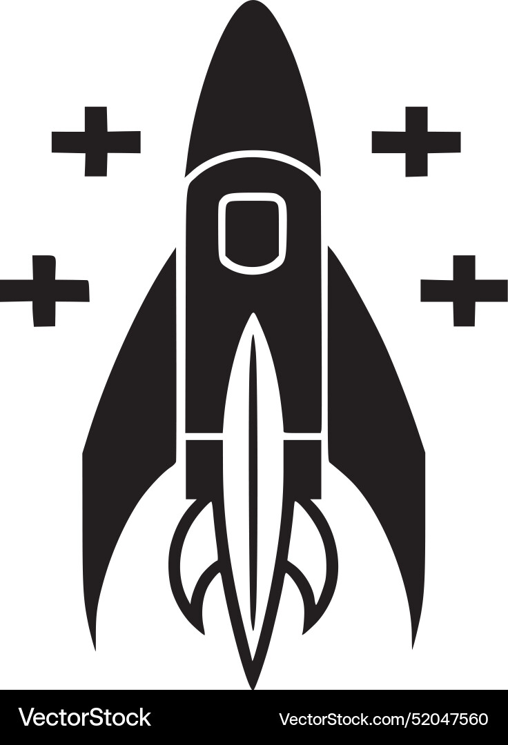 Rocket - minimalist and simple silhouette Vector Image