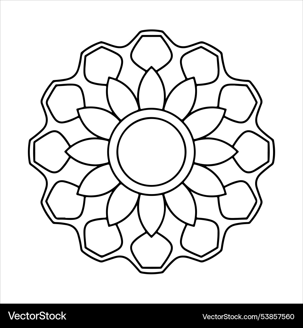 Simple mandala pattern stunning hand-drawn dector Vector Image