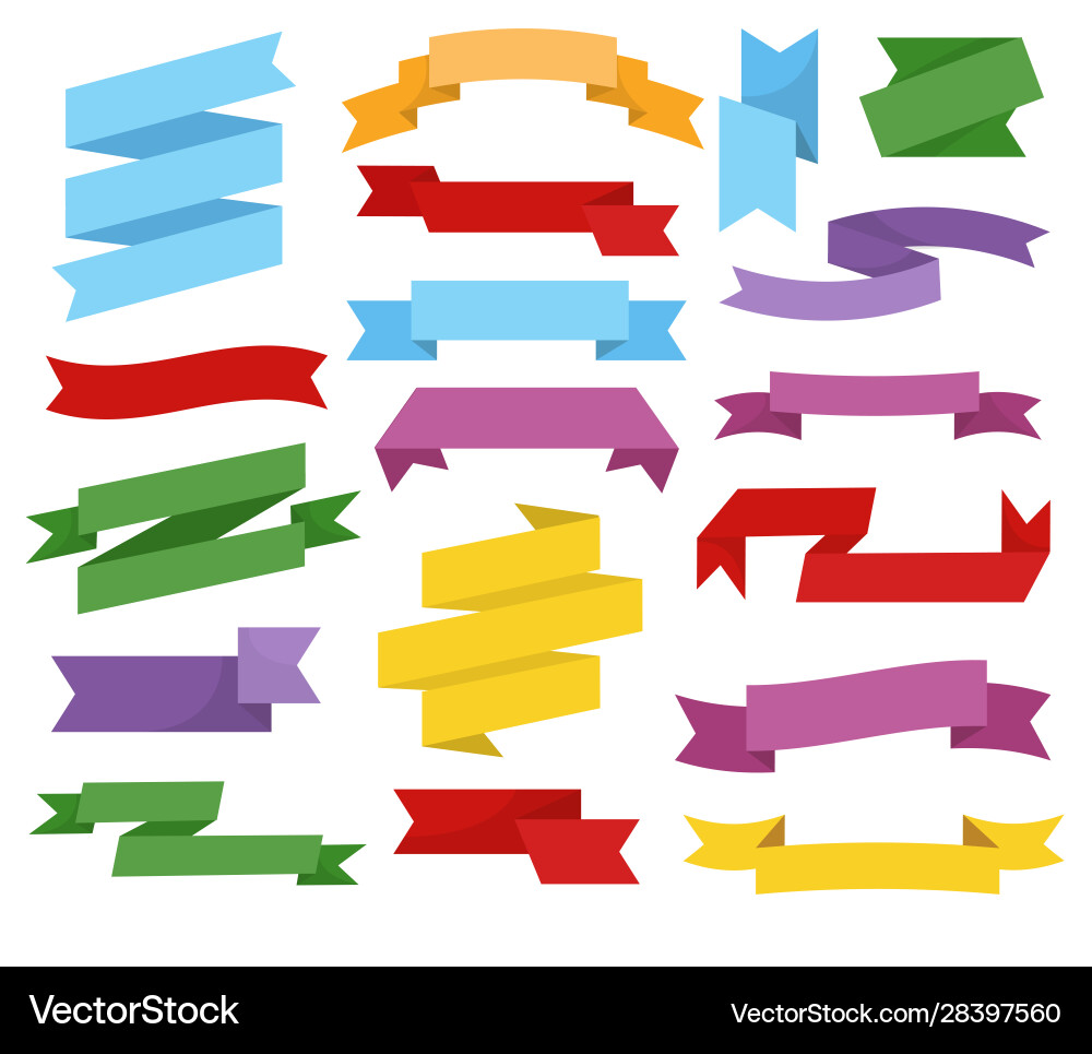 Stripes or ribbons for sign placement isolated Vector Image