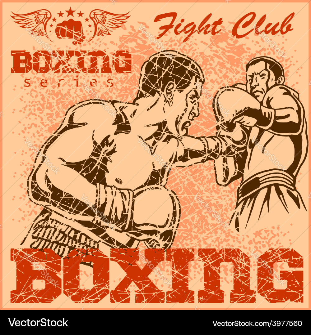 Vintage Boxing Poster – Royalty-Free Vector | VectorStock