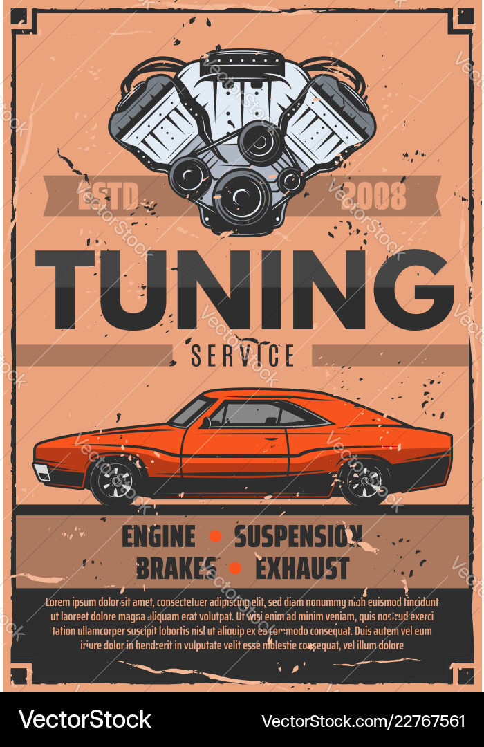 Car tuning service garage station Royalty Free Vector Image