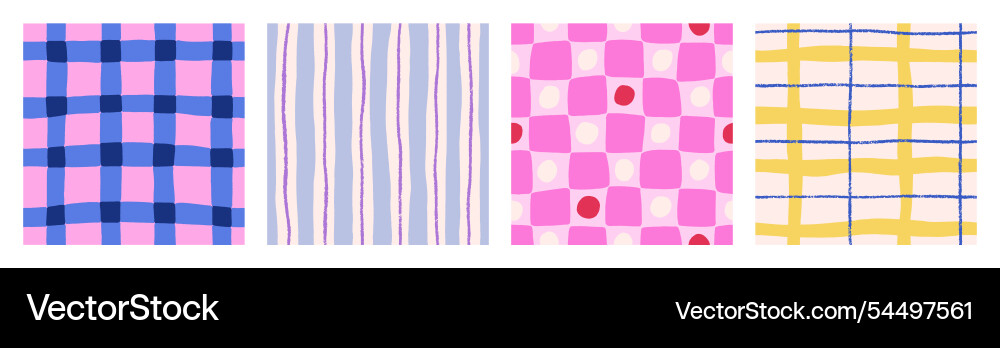 Checkered & Striped Pattern Set Royalty Free Vector