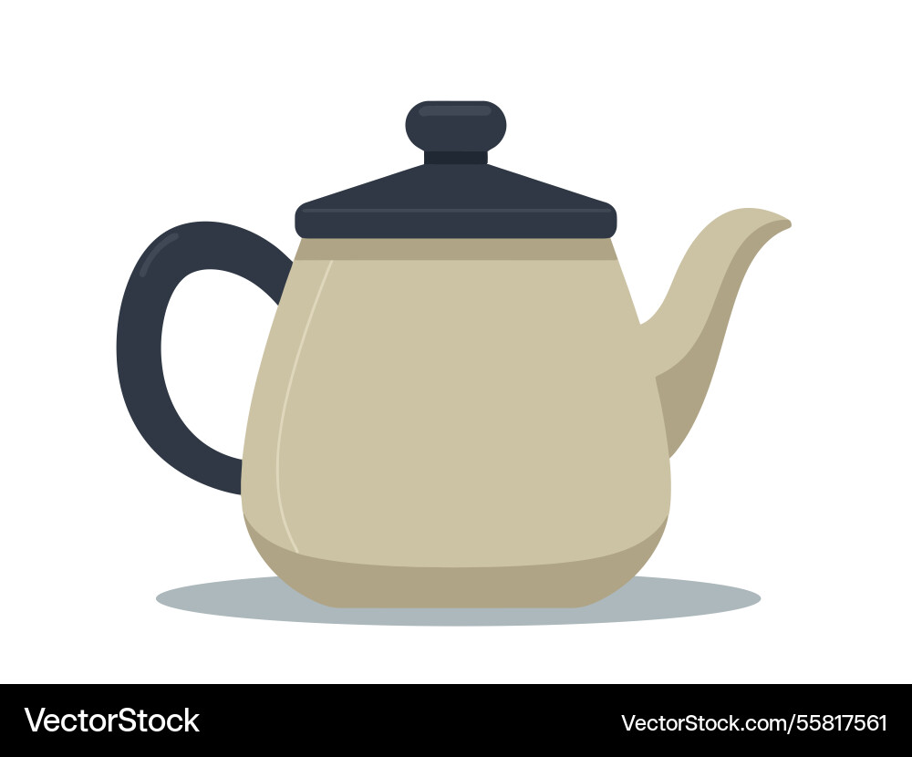 Classic beige teapot design Royalty Free Vector Image