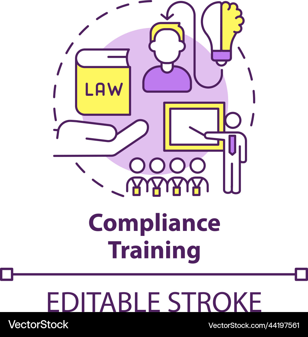 Compliance training concept icon Royalty Free Vector Image