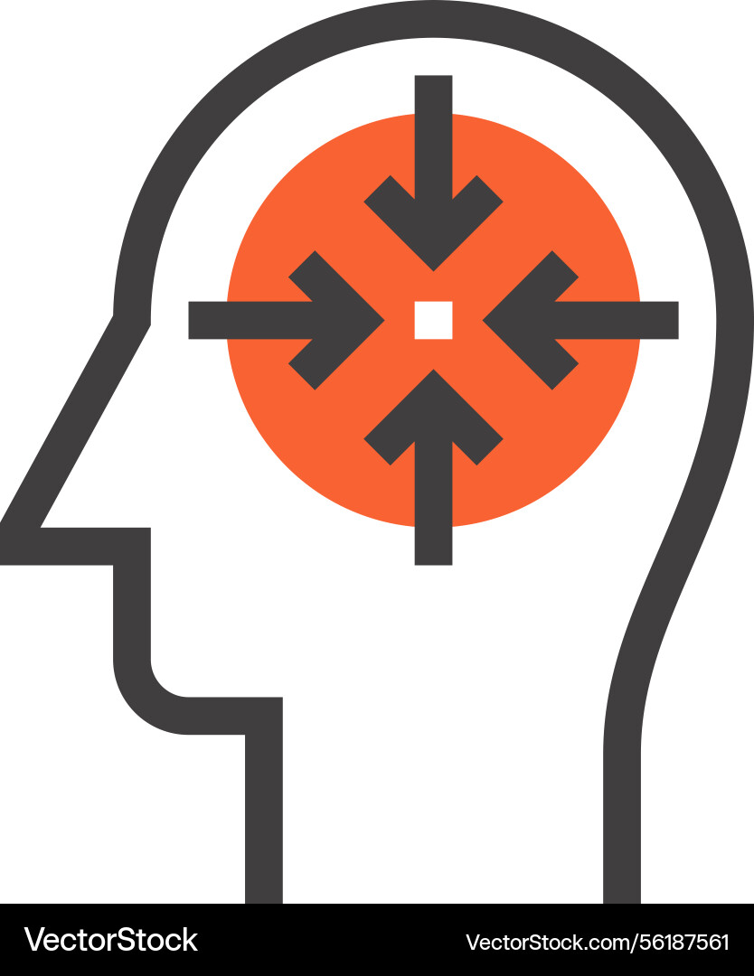 Concentration Icon - Brain Focus Royalty Free Vector Image