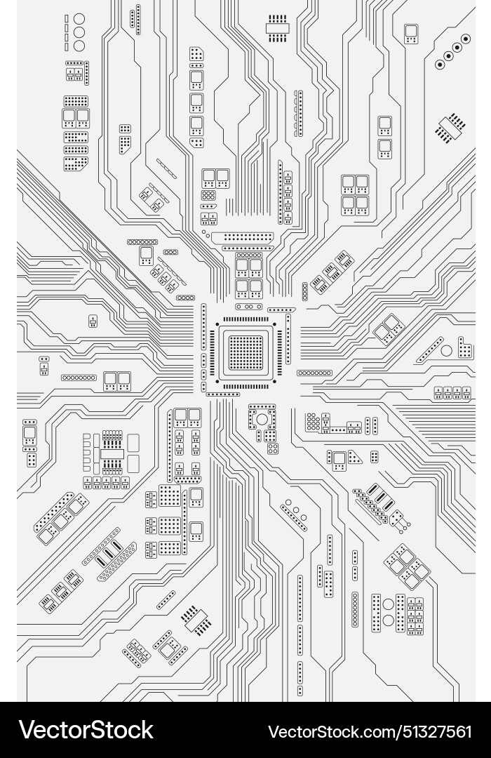 Digital device printed circuit board module Vector Image