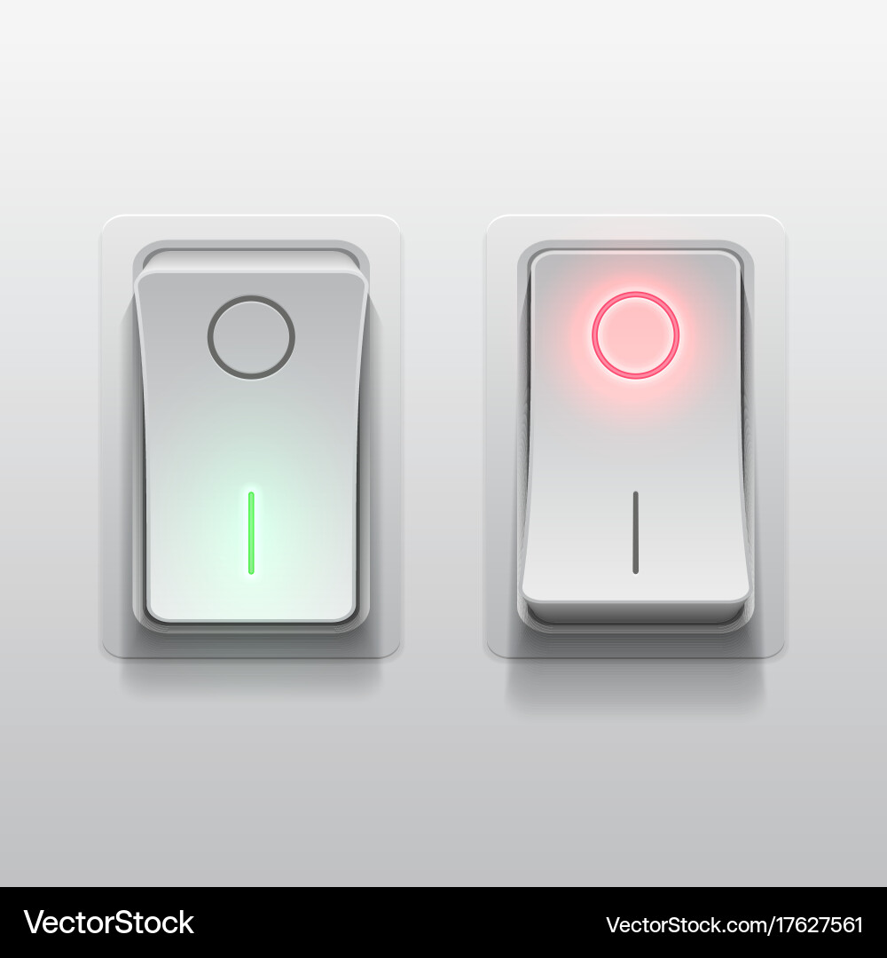 Electric Toggle Switches - 3D Realistic Royalty Free Vector