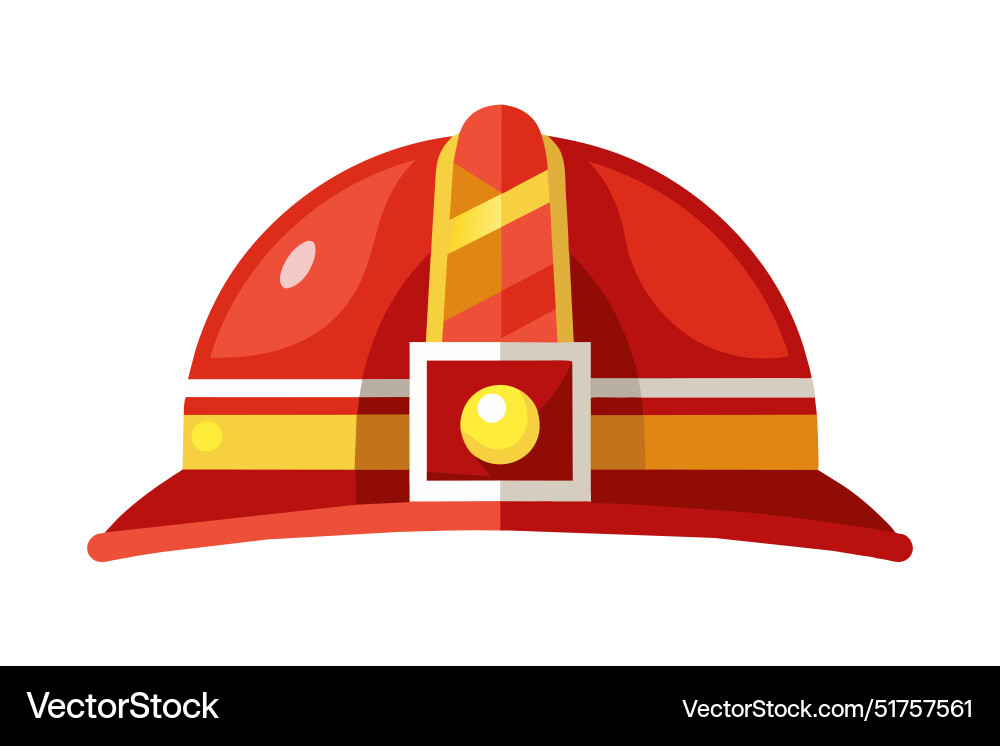 Fire helmet flat on white background Royalty Free Vector