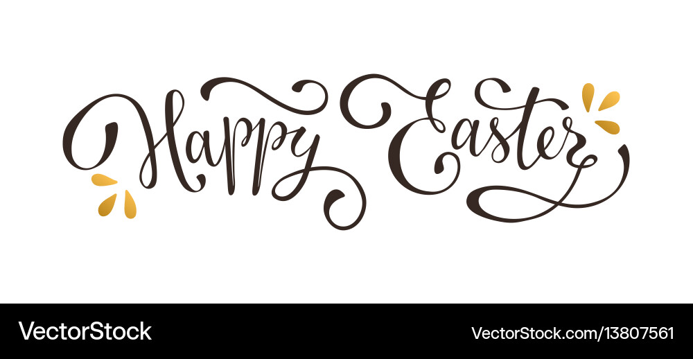 Happy easter text Royalty Free Vector Image - VectorStock