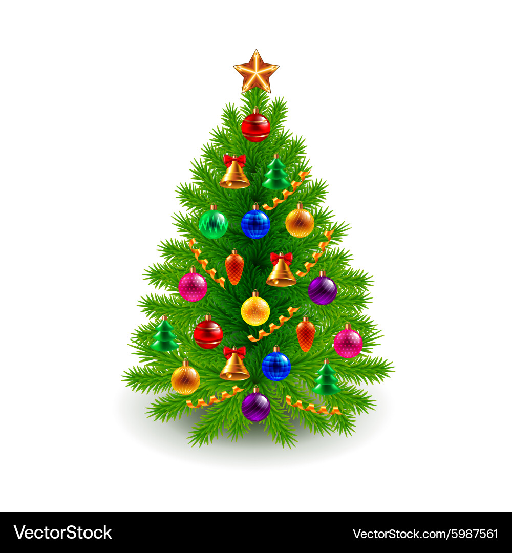 Isolated Green Christmas Tree Royalty Free Vector Image