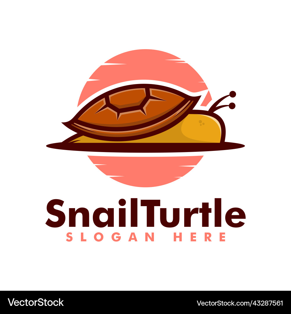 Logo snail turtle simple mascot style Royalty Free Vector