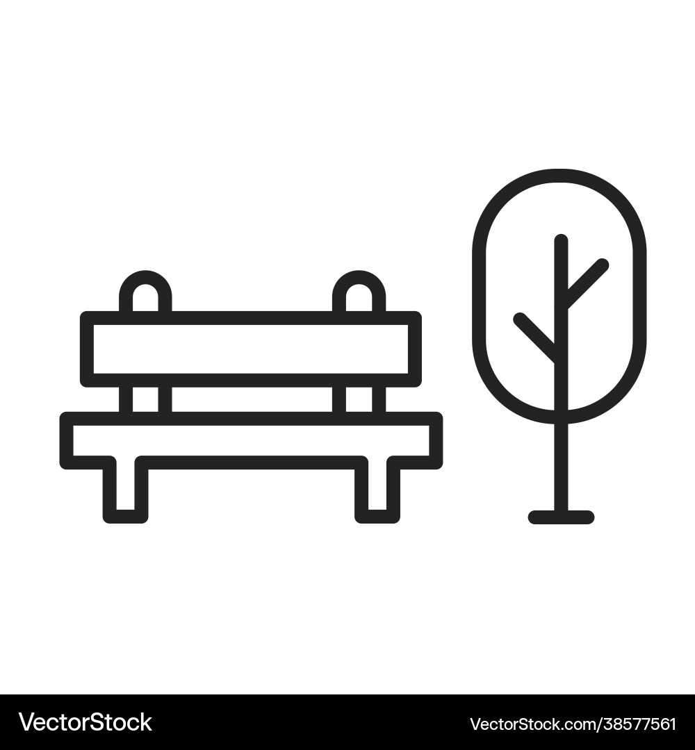 Monochrome simple city park area icon Royalty Free Vector
