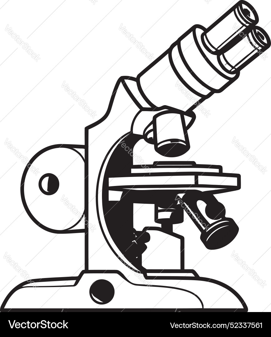 Scientific viewfinder black lens probe microscope Vector Image