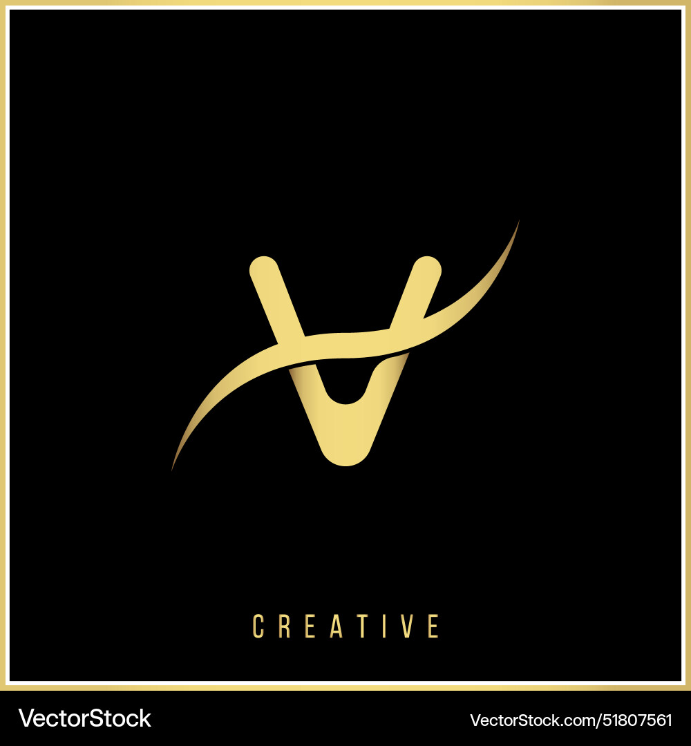 V premium latter logo design creative Royalty Free Vector