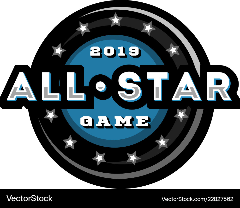 All star game template logo design Royalty Free Vector Image