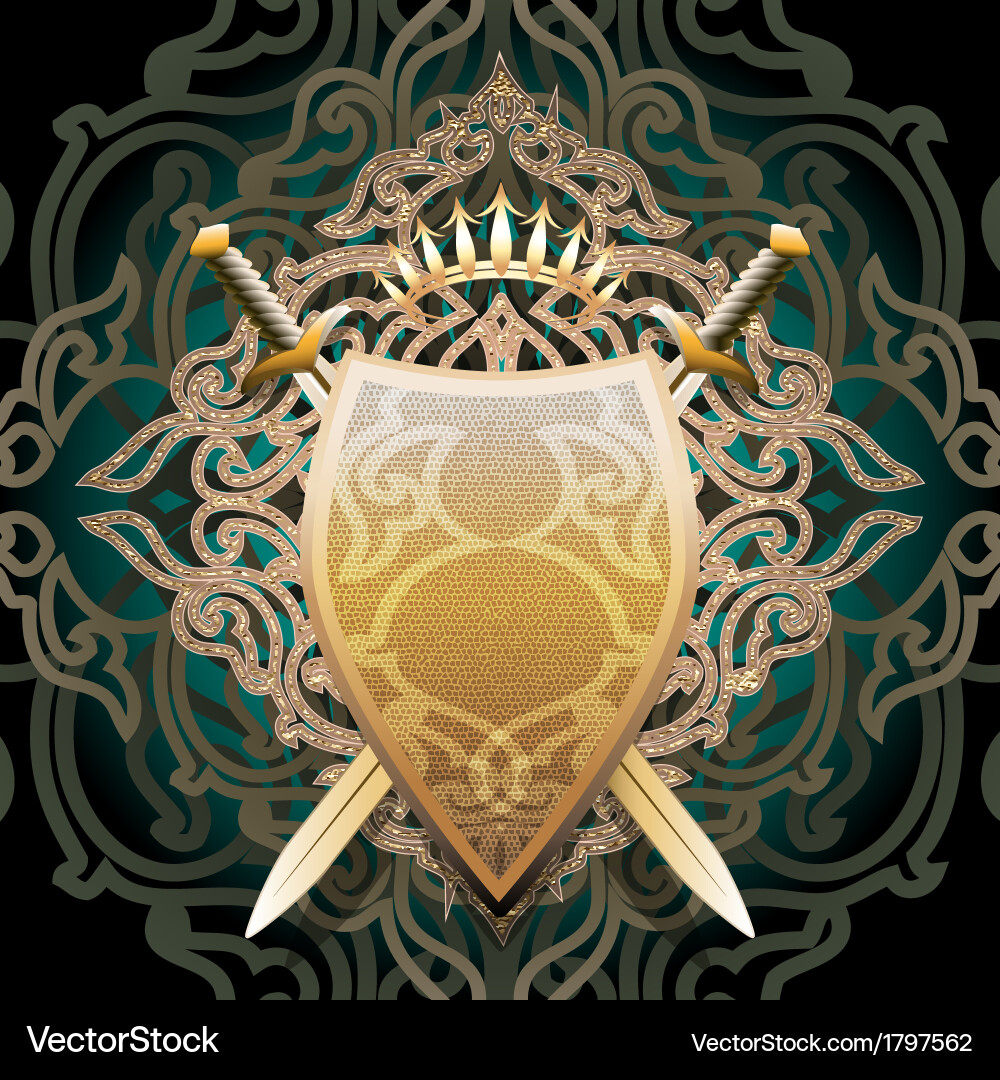 Amber shield Royalty Free Vector Image - VectorStock