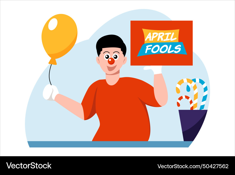 April fools flat design Royalty Free Vector Image