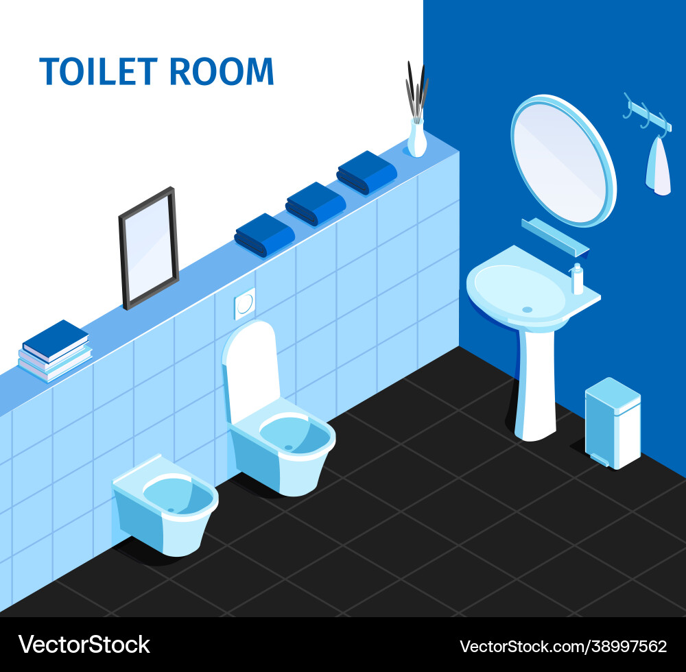 Bathroom toilet isometric view Royalty Free Vector Image