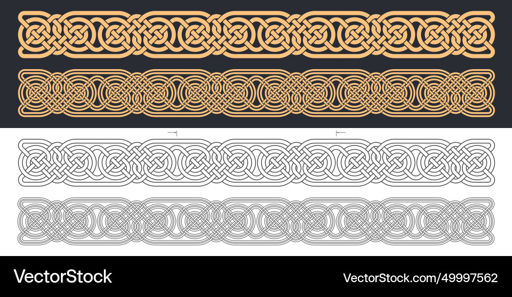 Celtic knot braided frame border ornament Vector Image