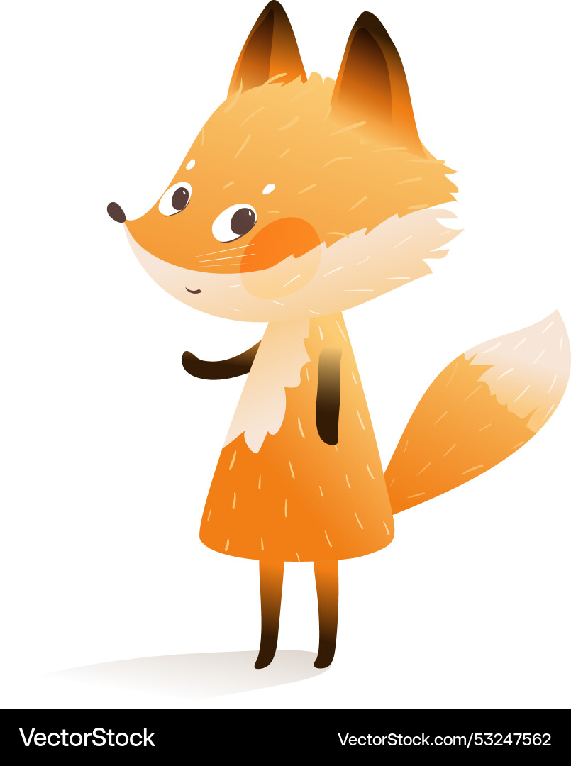 Cute little fox for children character design Vector Image
