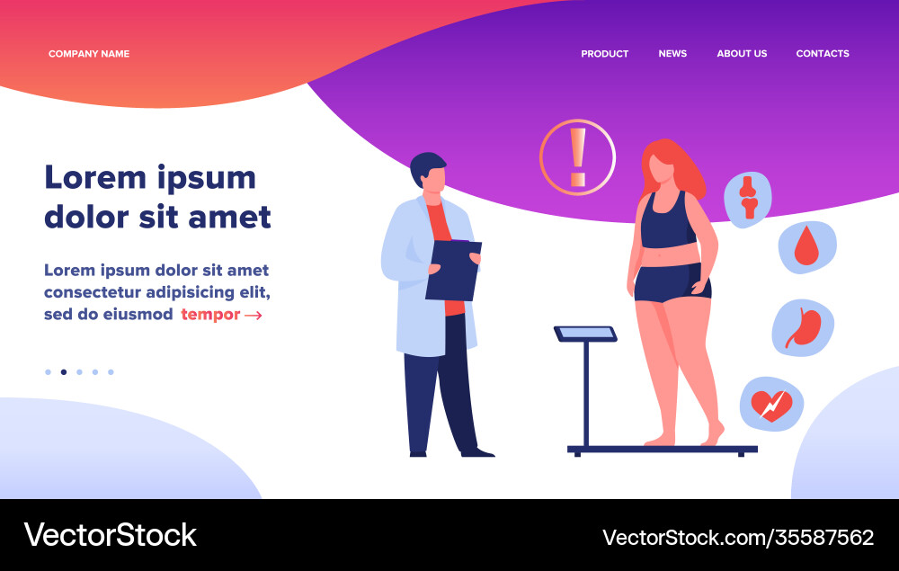 Fat patient visiting doctor Royalty Free Vector Image