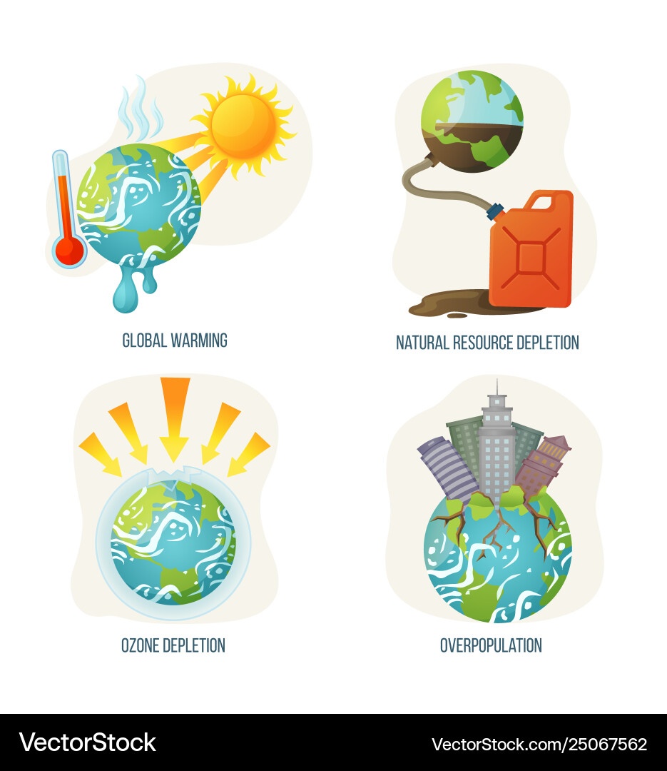 Global warming and natural resource depletion Vector Image