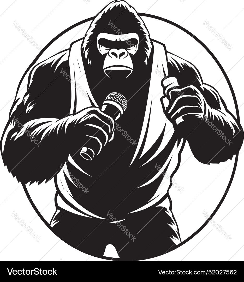 Groove grunt black logo design silverback Vector Image