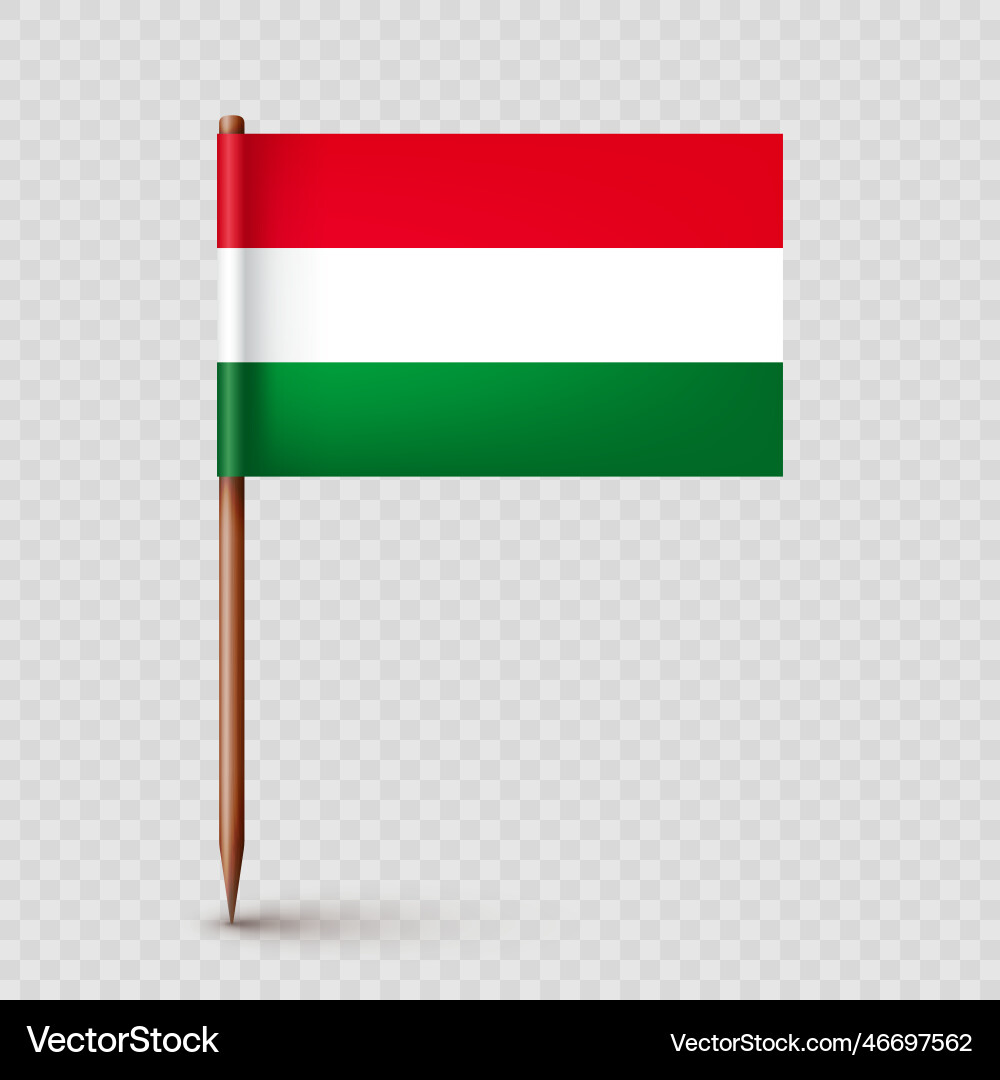 Realistic hungarian toothpick flag souvenir from Vector Image