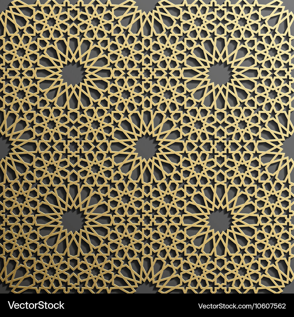Seamless islamic pattern 3d traditional arabic Vector Image