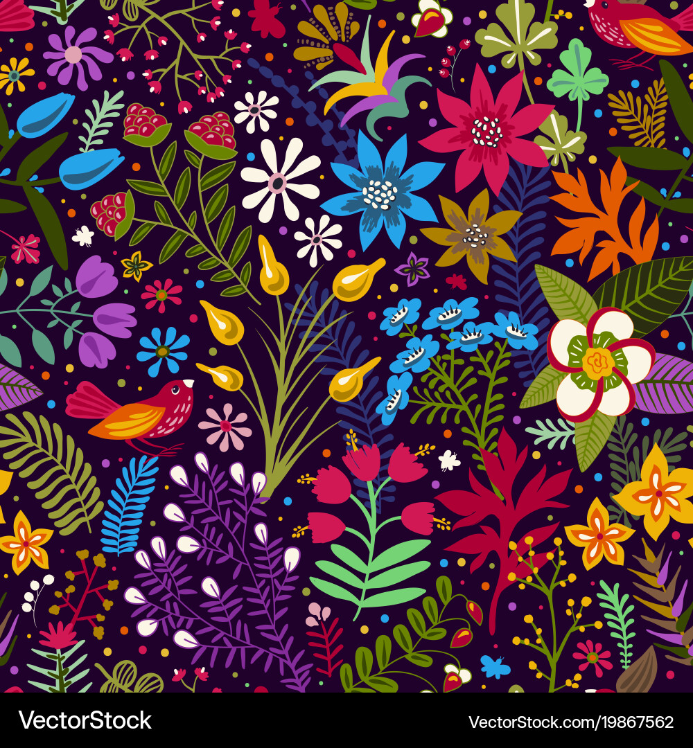 Seamless pattern with stylized flowers Royalty Free Vector