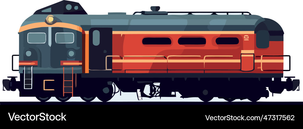 Steam train delivering cargo on railroad track Vector Image