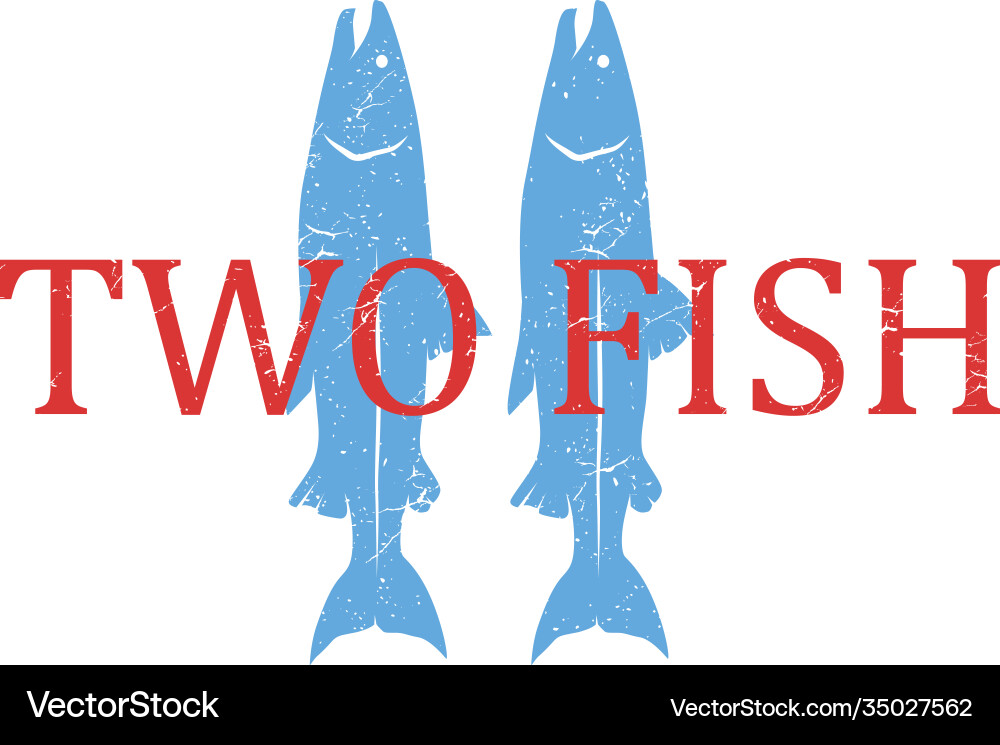 Two fish logo design Royalty Free Vector Image