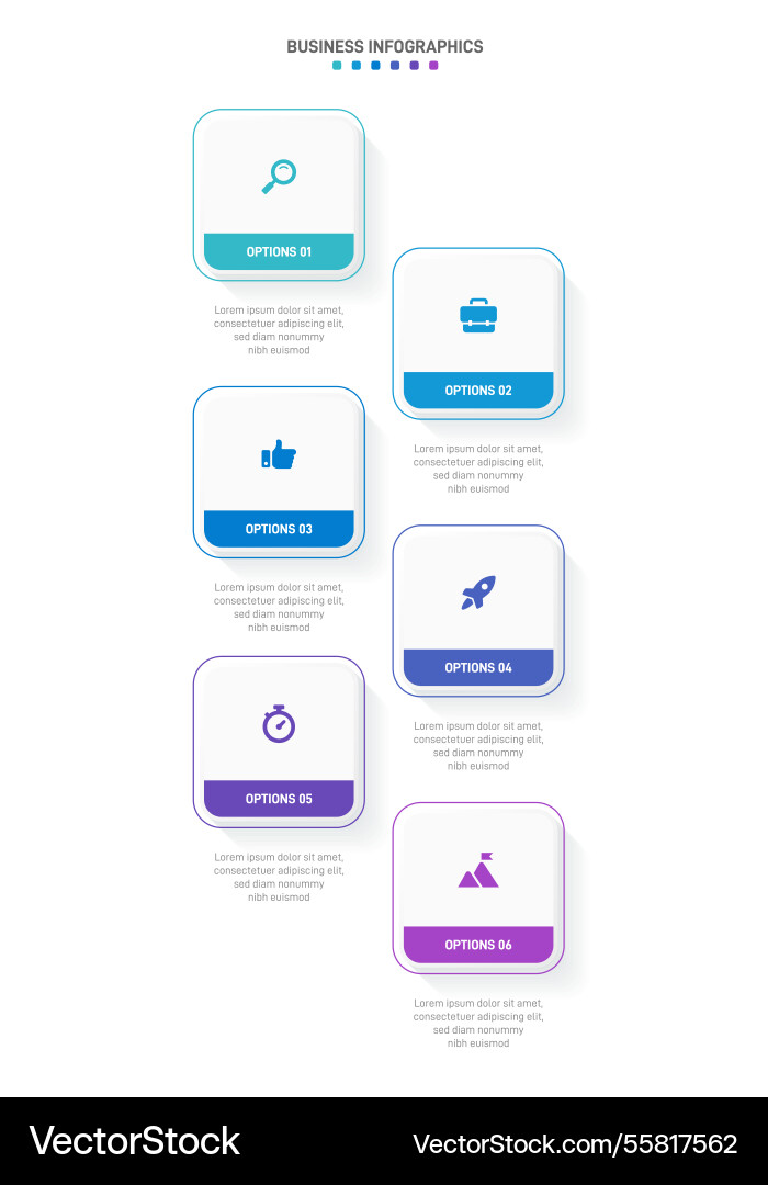 Vertical progress bar featuring 6 arrow-shaped Vector Image