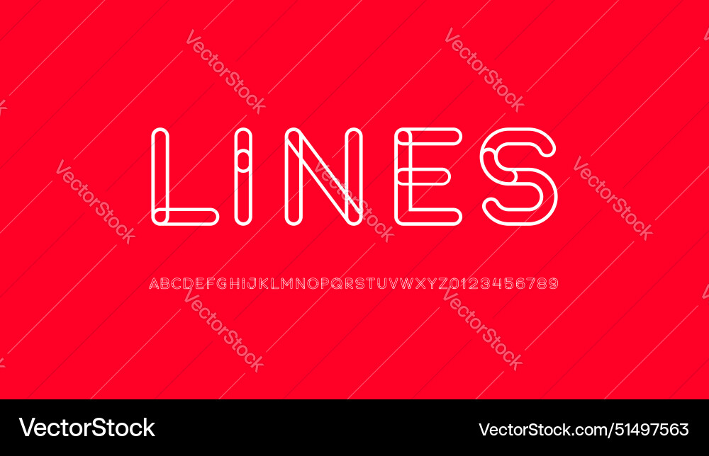 Alphabet outlines font Royalty Free Vector Image
