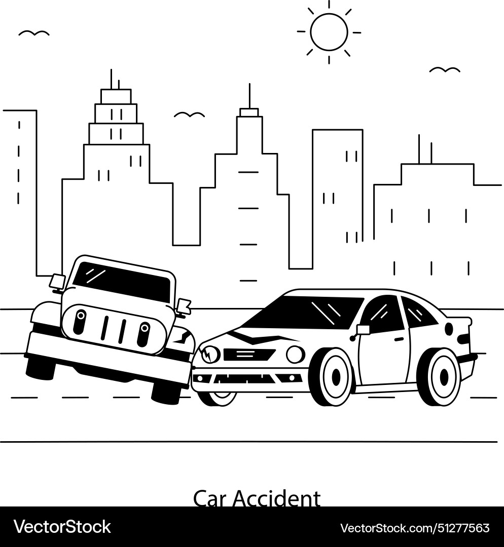 Car accident Royalty Free Vector Image - VectorStock