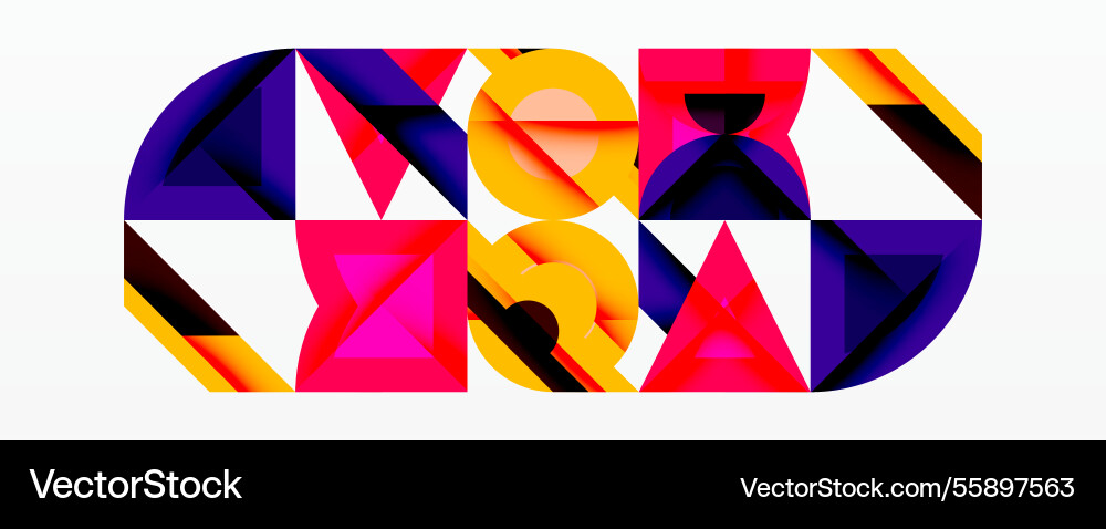 Circles squares lines abstract background Vector Image