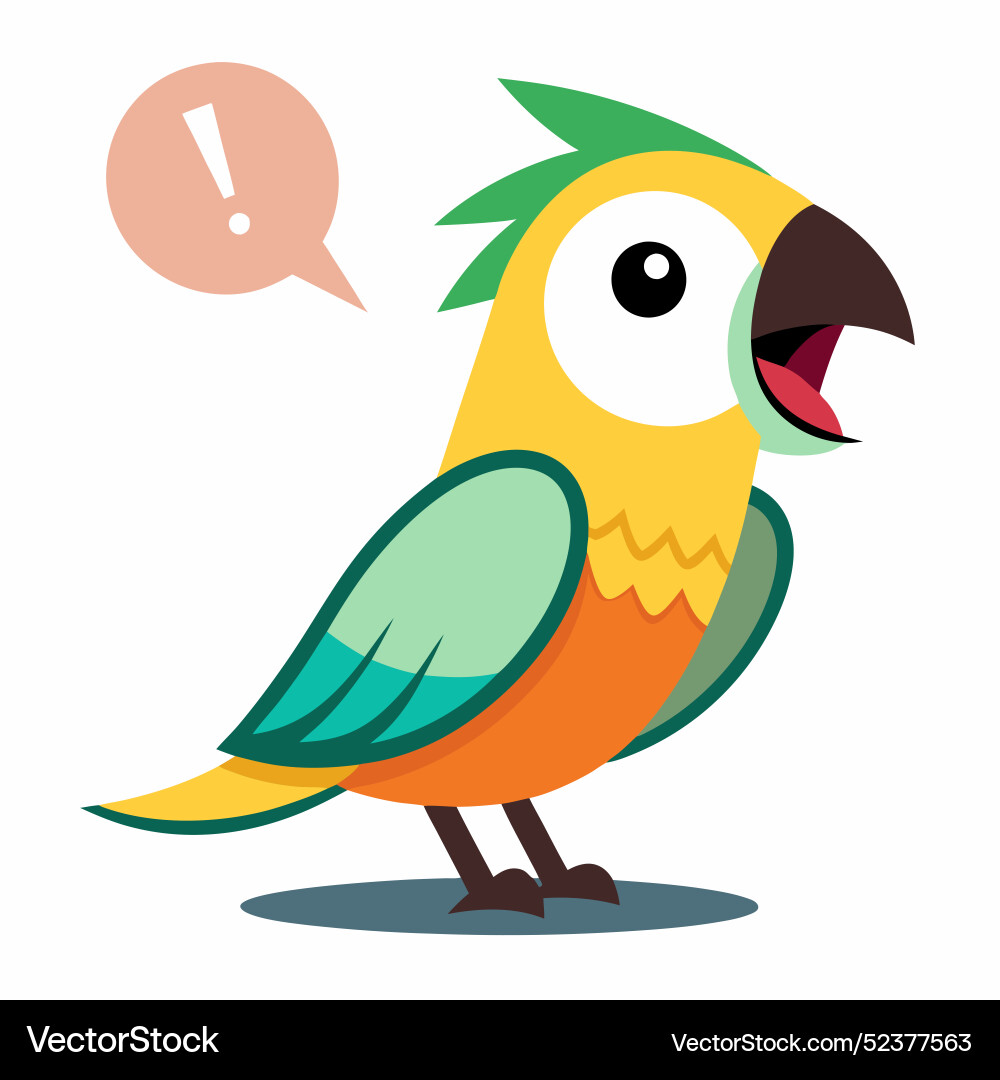 Conure bird speaks kawaii Royalty Free Vector Image