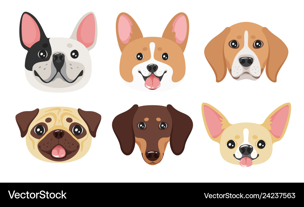 Dog pet head icon Royalty Free Vector Image - VectorStock