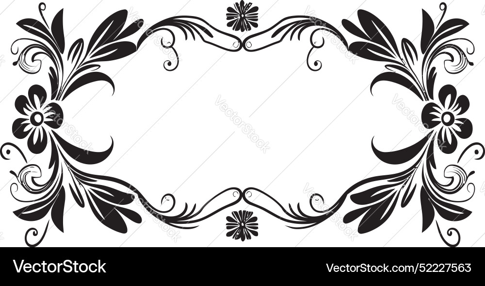 Elegance embellished monochrome emblem Royalty Free Vector