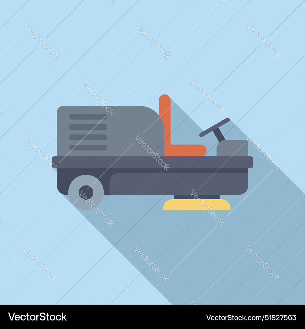 Floor cleaning machine polishing a surface with Vector Image