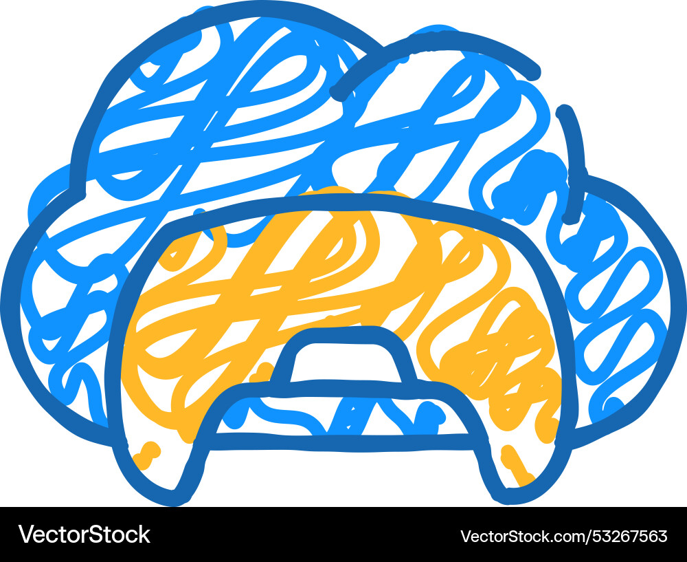 Game safe cloud icon doodle Royalty Free Vector Image
