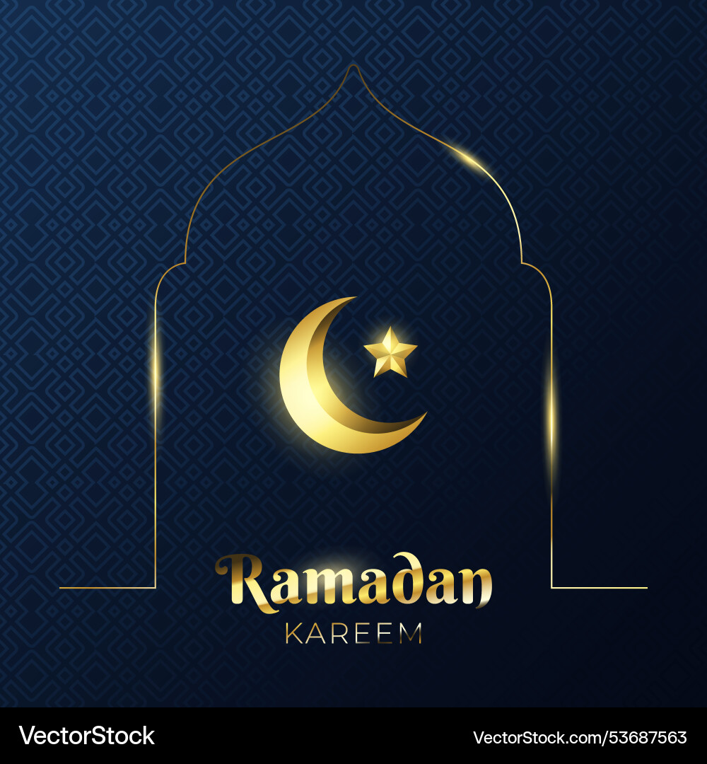 Islamic greeting card with mosque door frame Vector Image