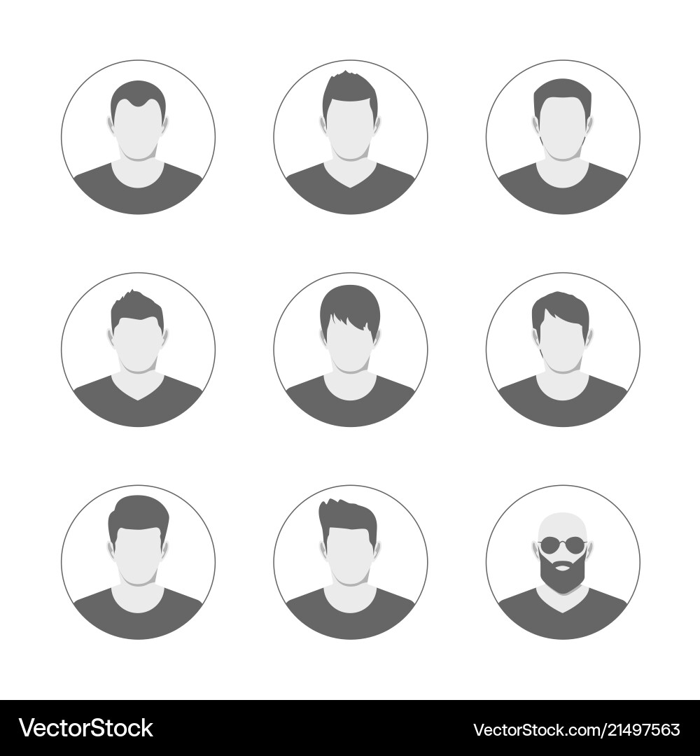 Men Avatar Icons Collection Royalty Free Vector Image