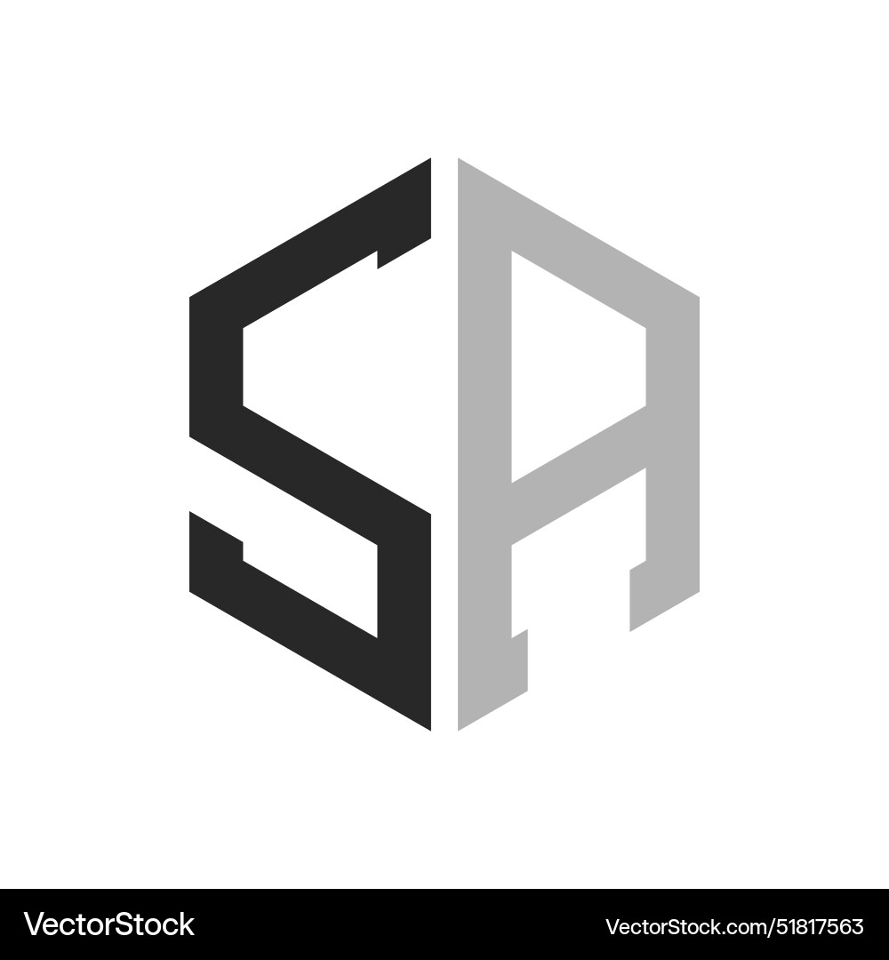 Modern unique hexagon letter sa logo design Vector Image