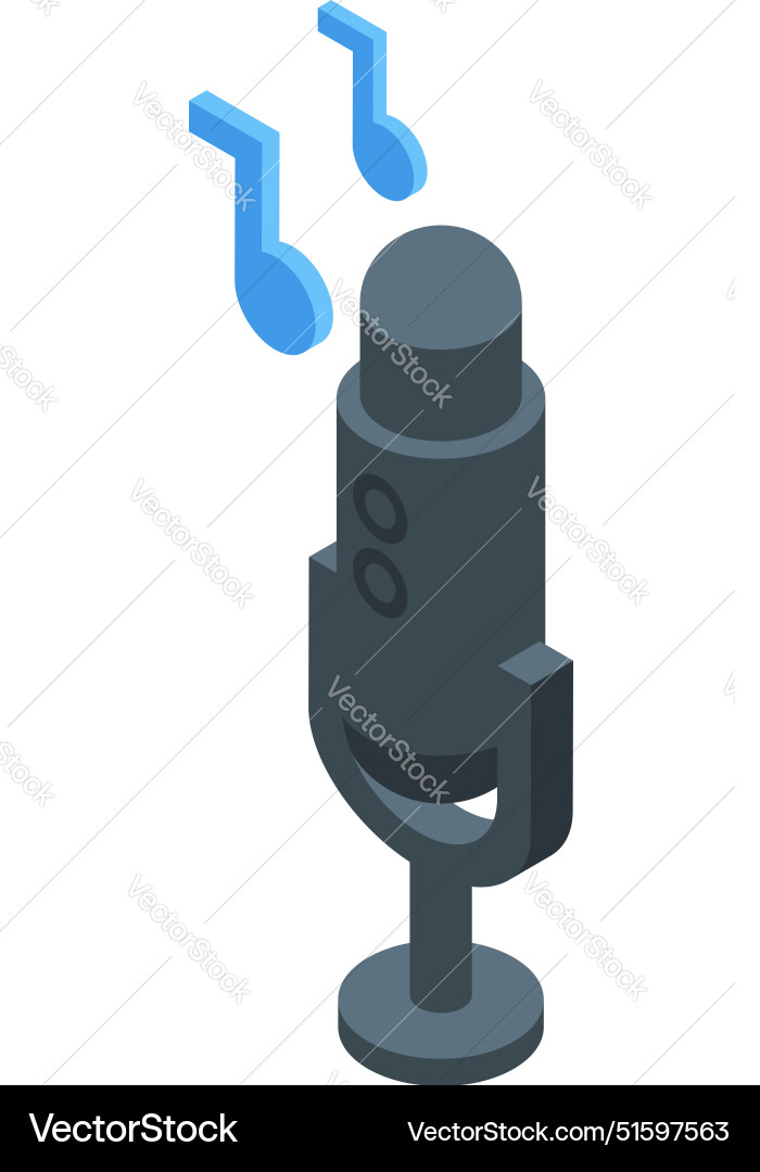 Professional microphone recording audio track Vector Image