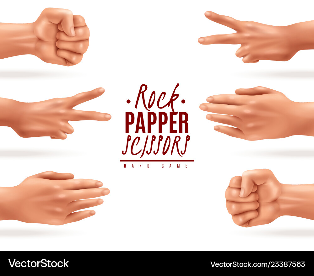 Rock paper scissors background Royalty Free Vector Image