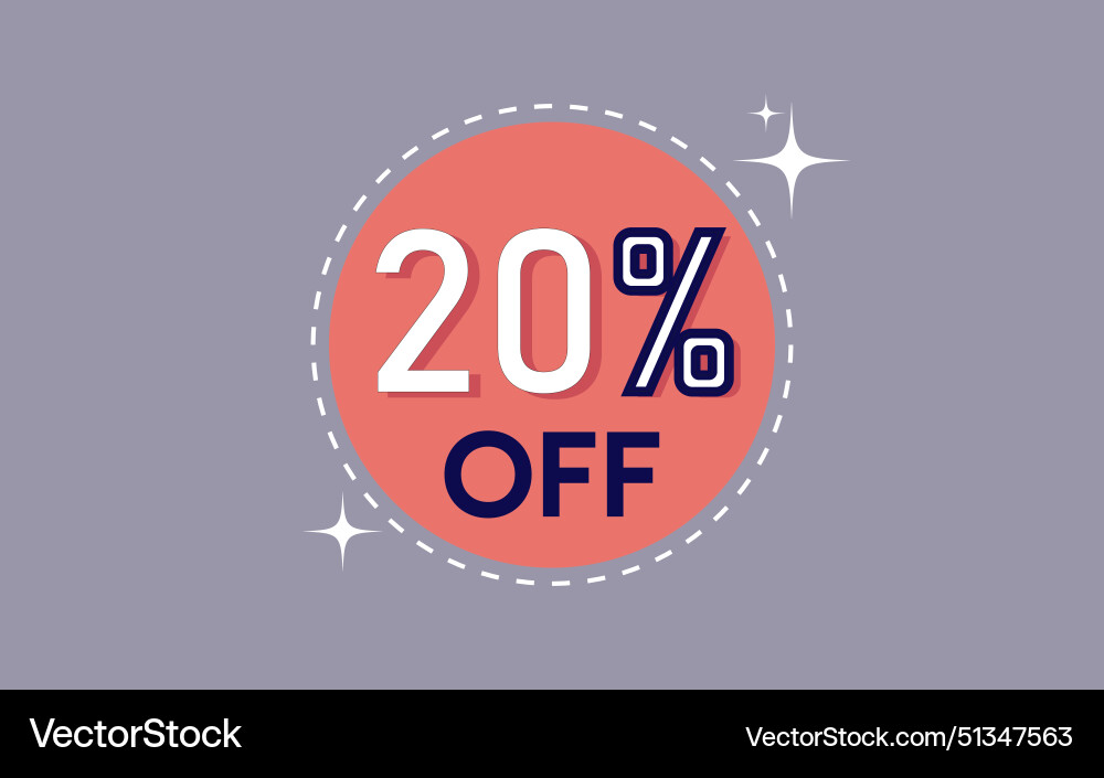 Sale 20 percent off shop discount voucher Vector Image
