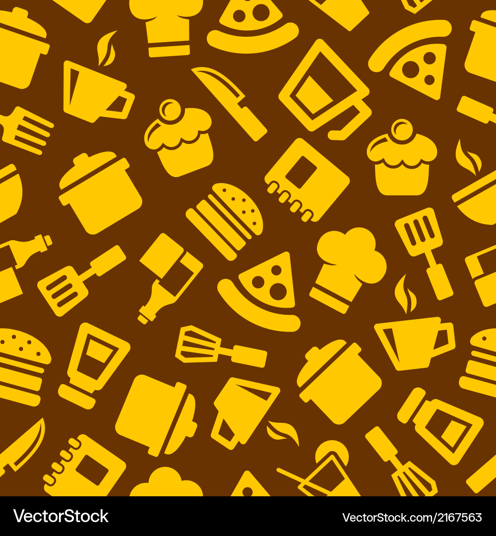 Seamless kitchen pattern Royalty Free Vector Image