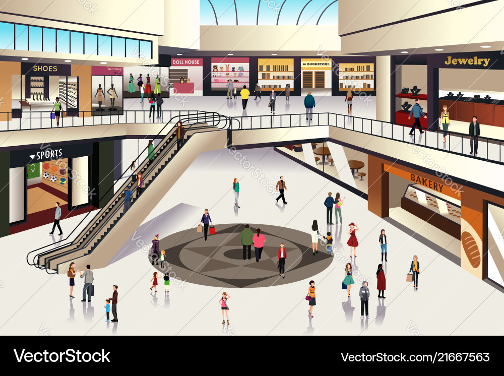 Inside Shopping Mall Vector Images (over 1,300)