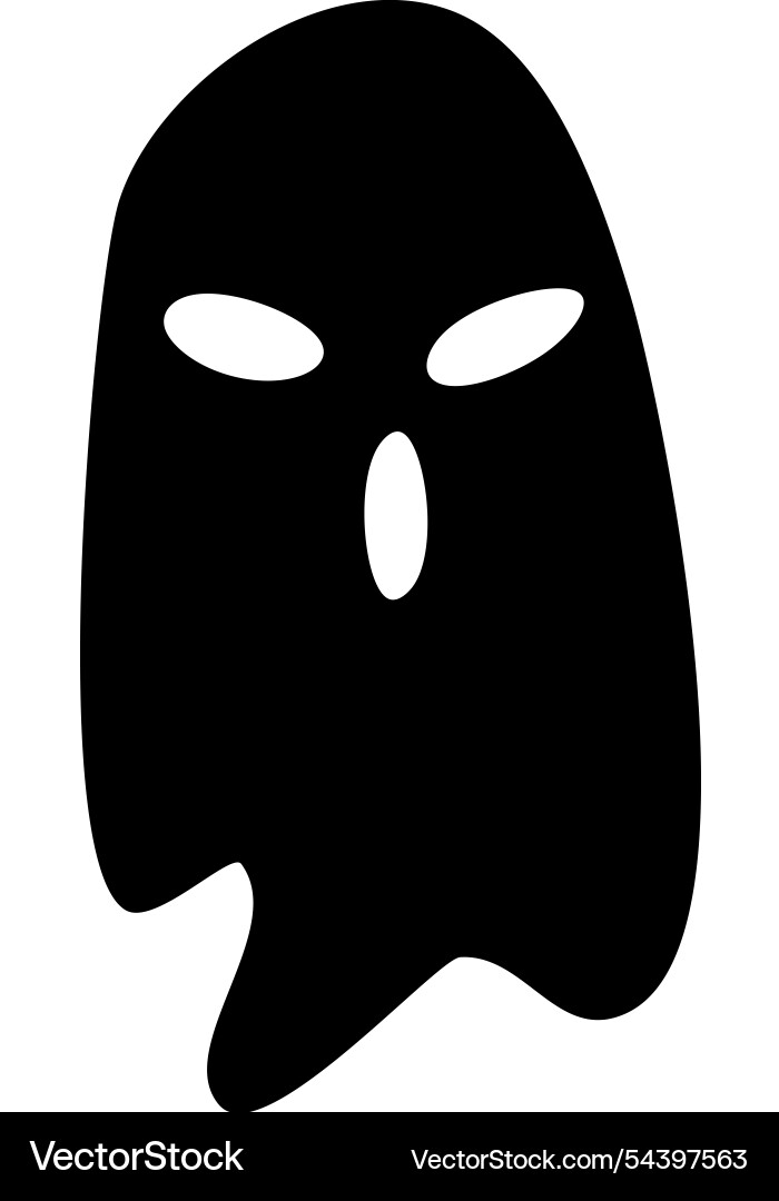 Simple black ghost silhouette floating with white Vector Image